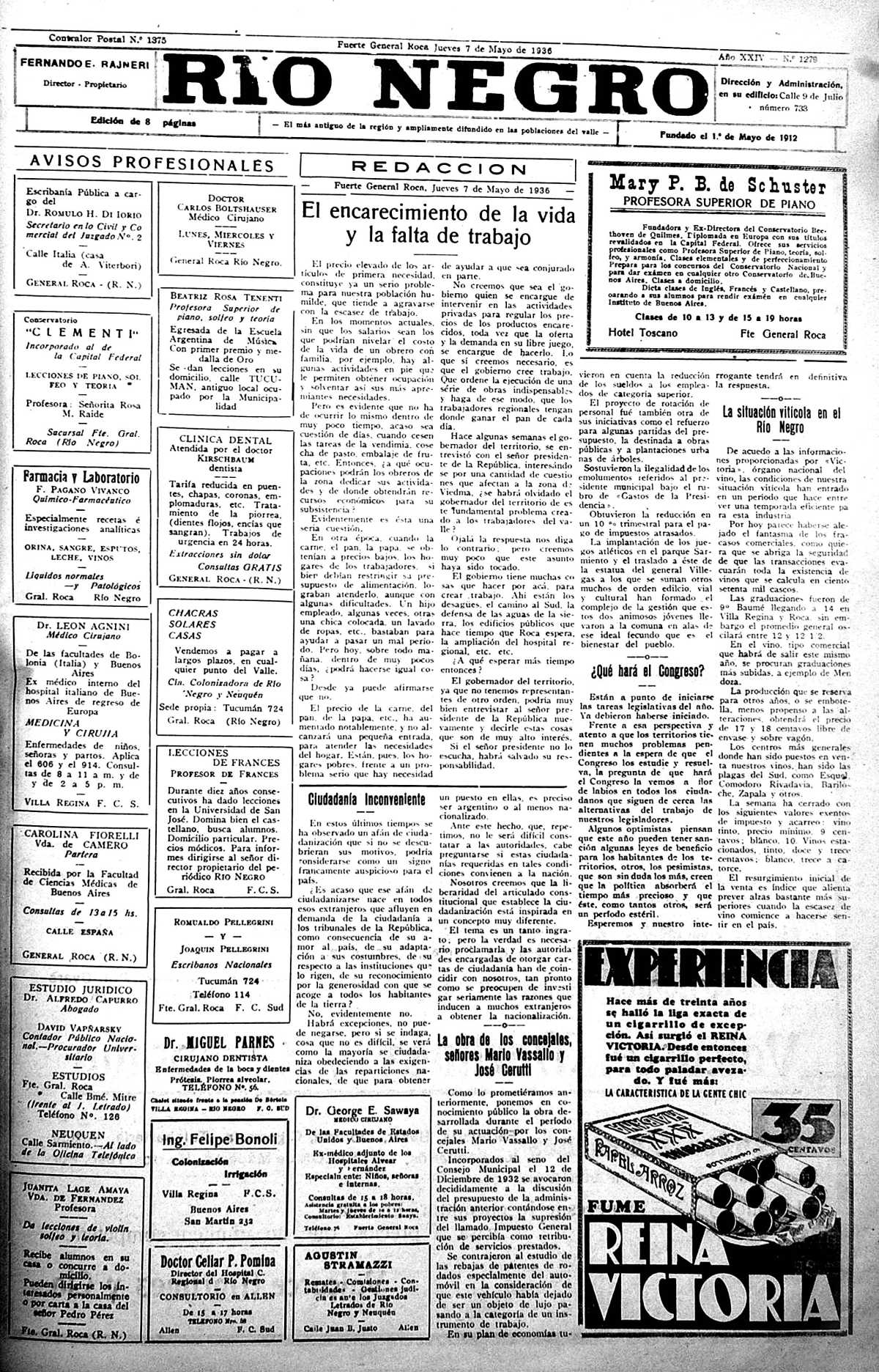 110 años de historia en las tapas de Río Negro - Diario Río Negro