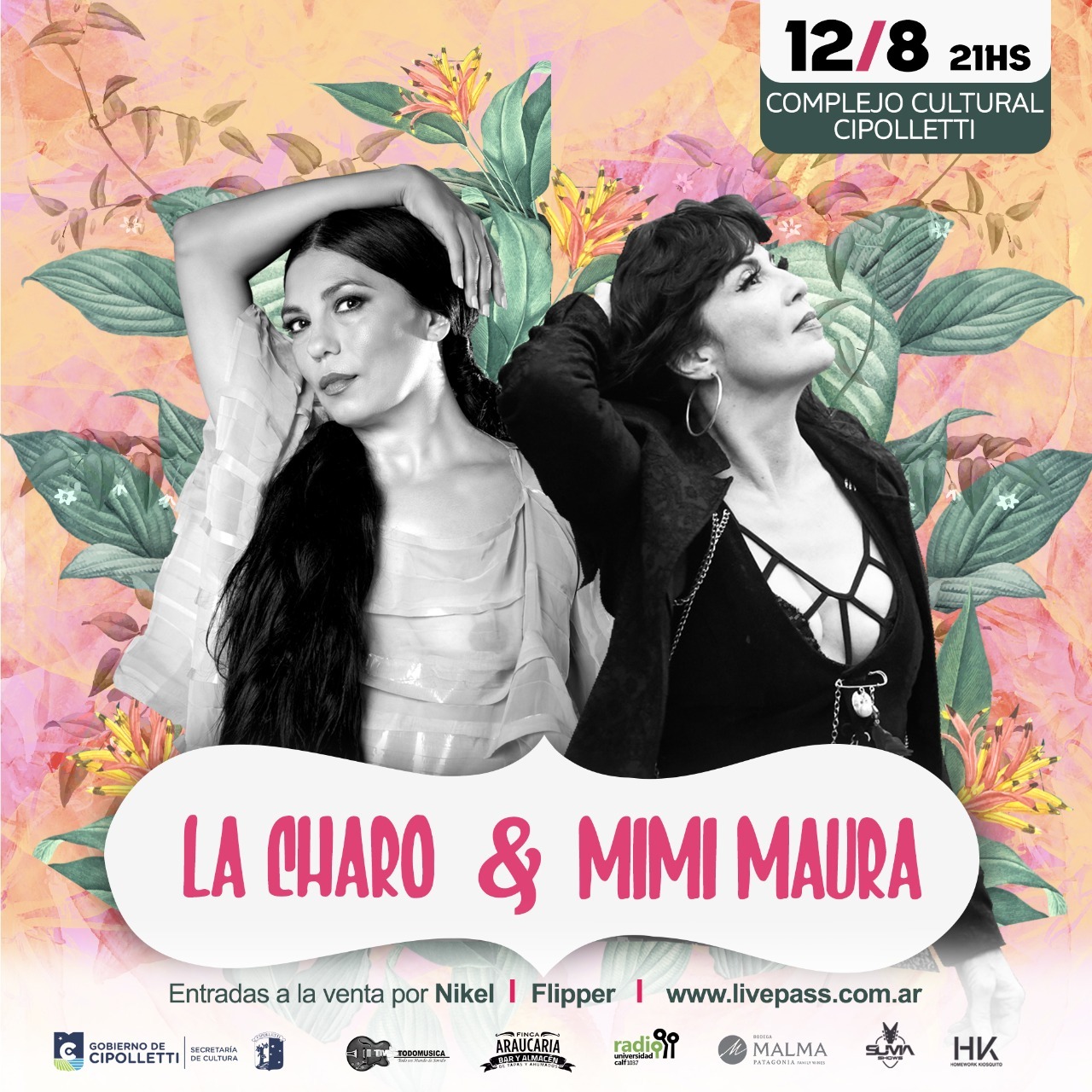 Mimi Maura y La Charo, este viernes, en el Complejo Cultural Cipolletti ...
