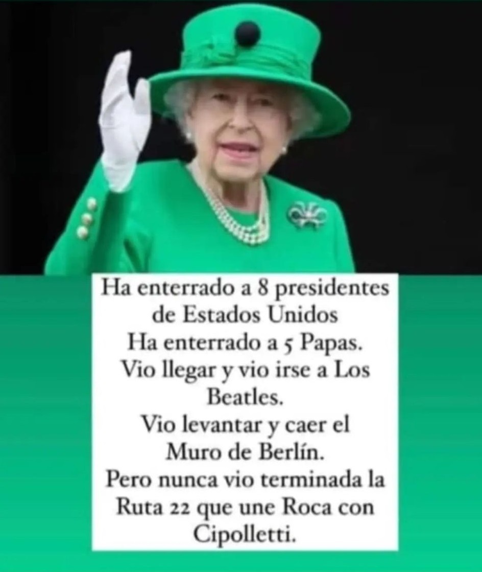 El insólito meme que conecta a la Reina Isabel II con Roca y Cipolletti ...