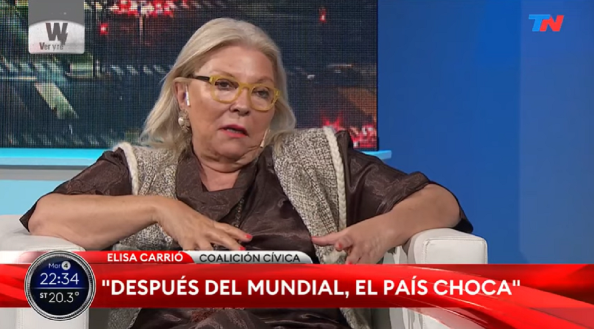 Elisa Carrió: «Cuando termine el Mundial, la gente se va a dar cuenta ...