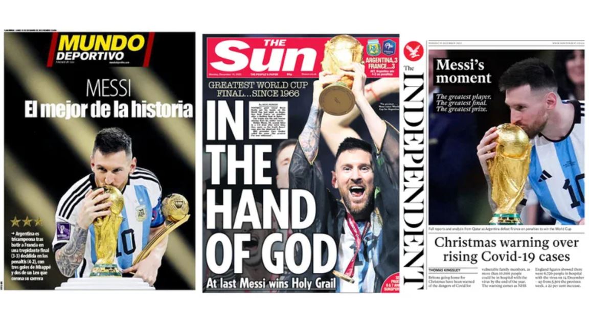Argentina Campeón y «Messi en la mano de Dios»: así lo mostraron los ...