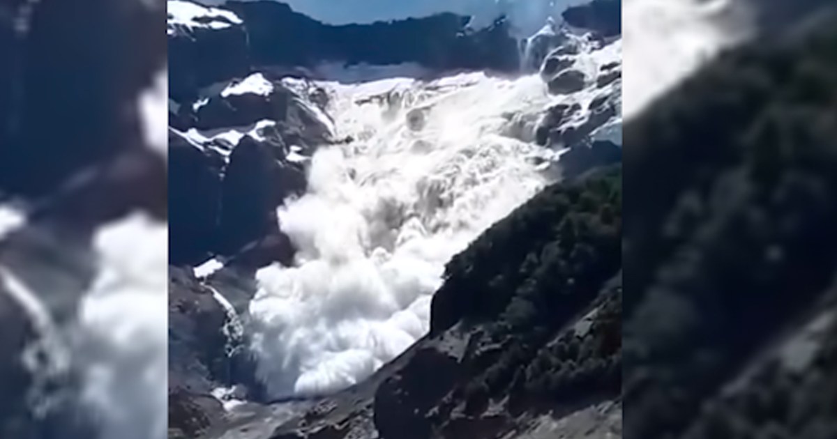 Guiaba a turistas en Bariloche y filmó una increíble avalancha de hielo ...