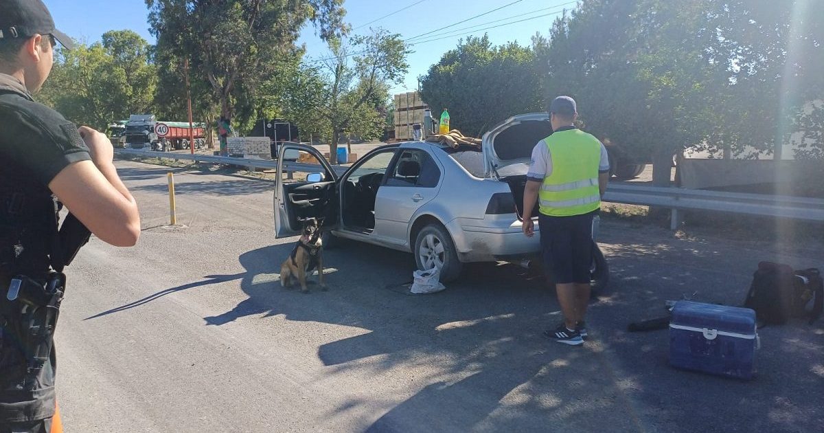 Los Detuvieron En Un Control En Chichinales Y El Perro Antidrogas