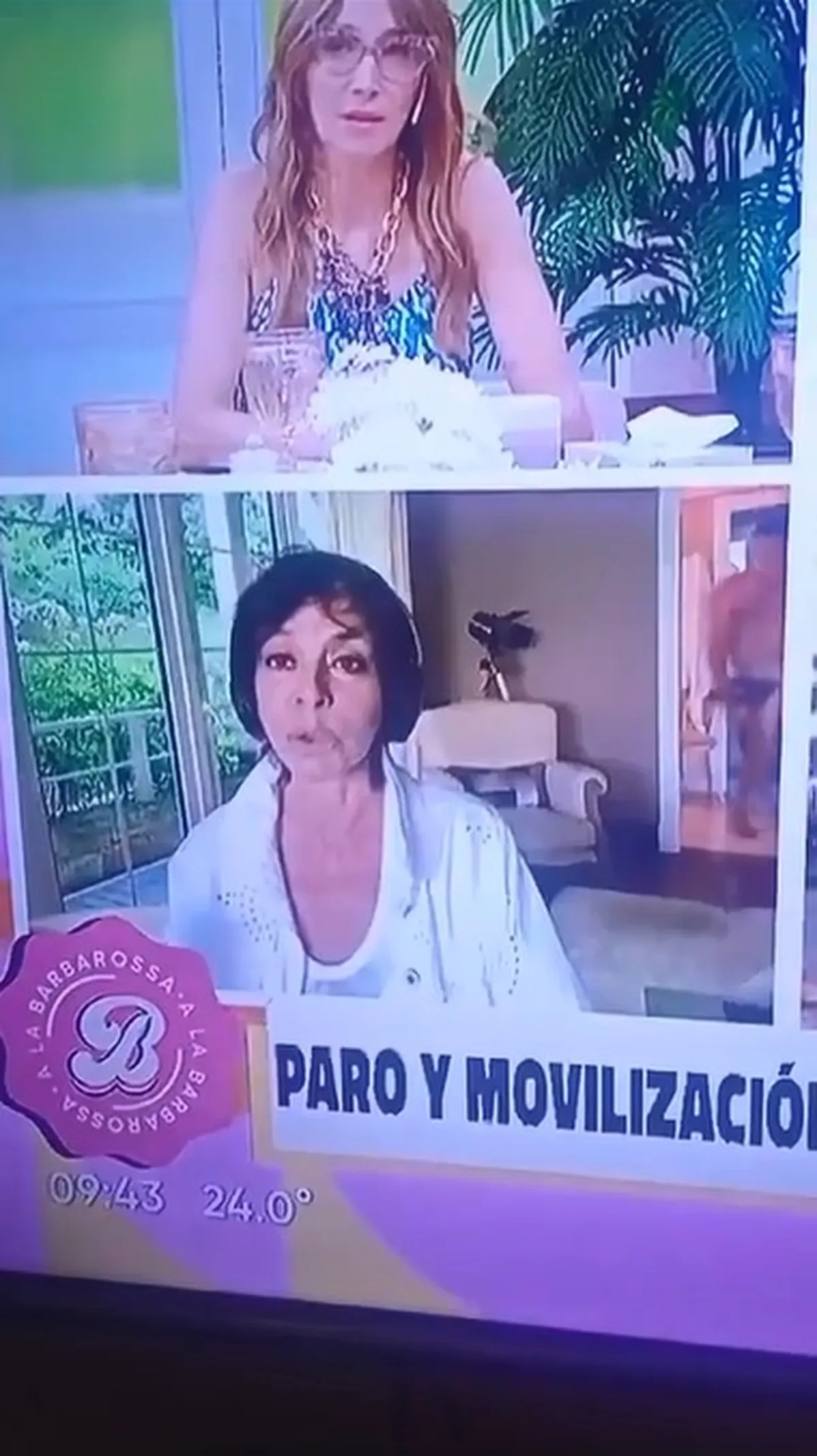 Mónica Gutiérrez protagonizó un incómodo blooper: Su marido salió desnudo por televisión ...