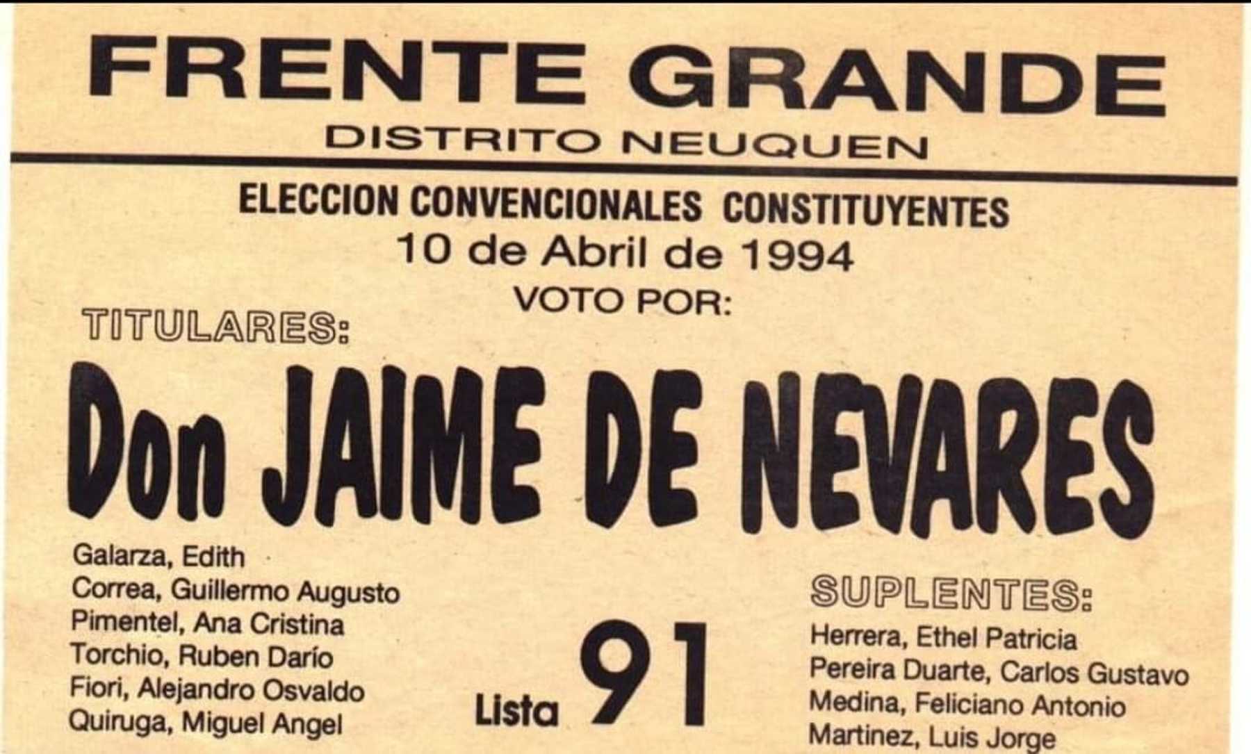 A 30 años de la renuncia de De Nevares a la Constituyente: una bancada ...