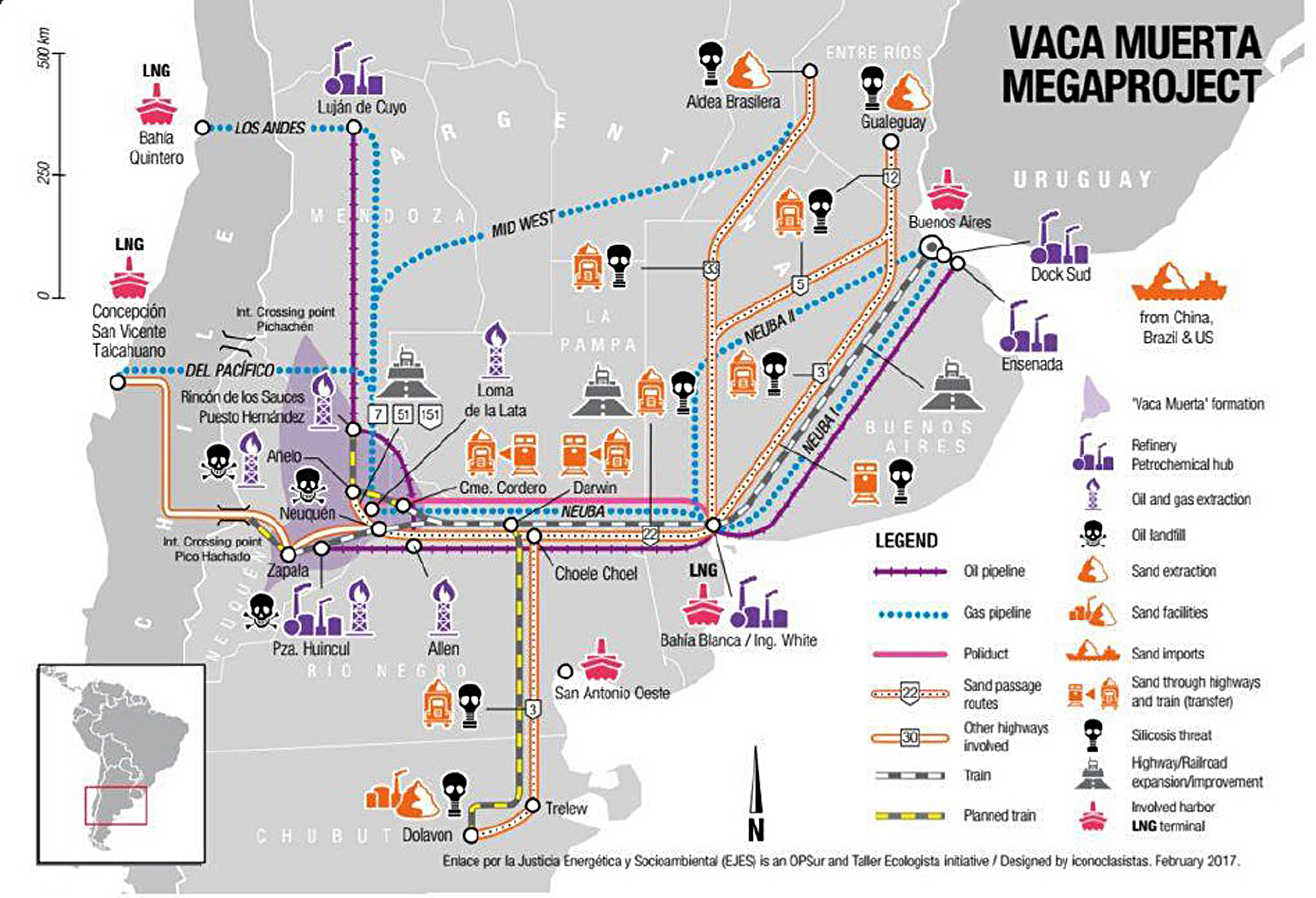 Usaron un mapa con calaveras para atraer inversores para Vaca Muerta ...