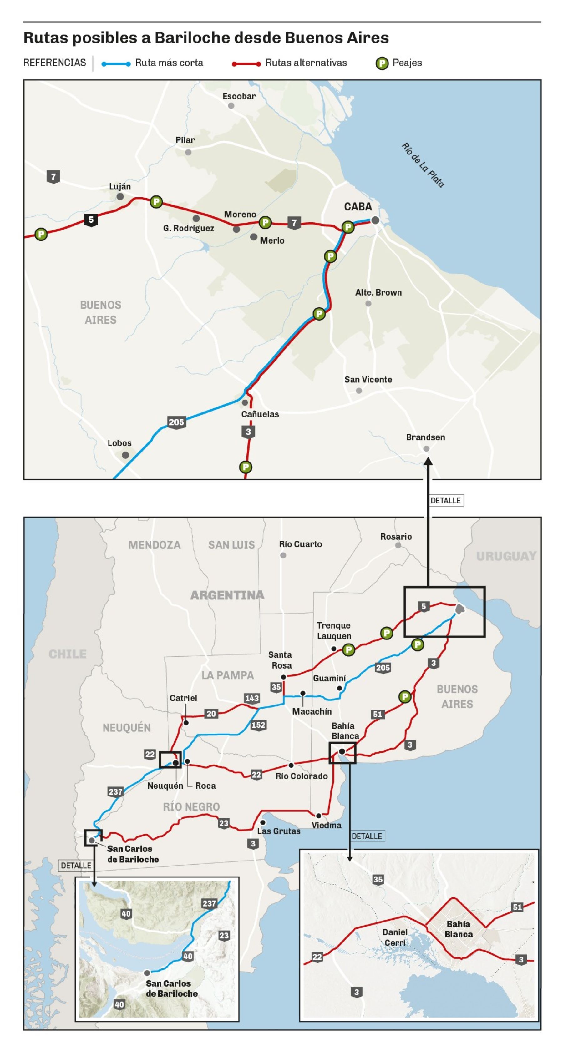 En auto a Bariloche desde Buenos Aires: cuánto sale ir y las rutas más ...