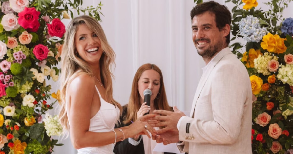 ¡De blanco! Los looks de Stephanie Demner y Guido Pella para su ...