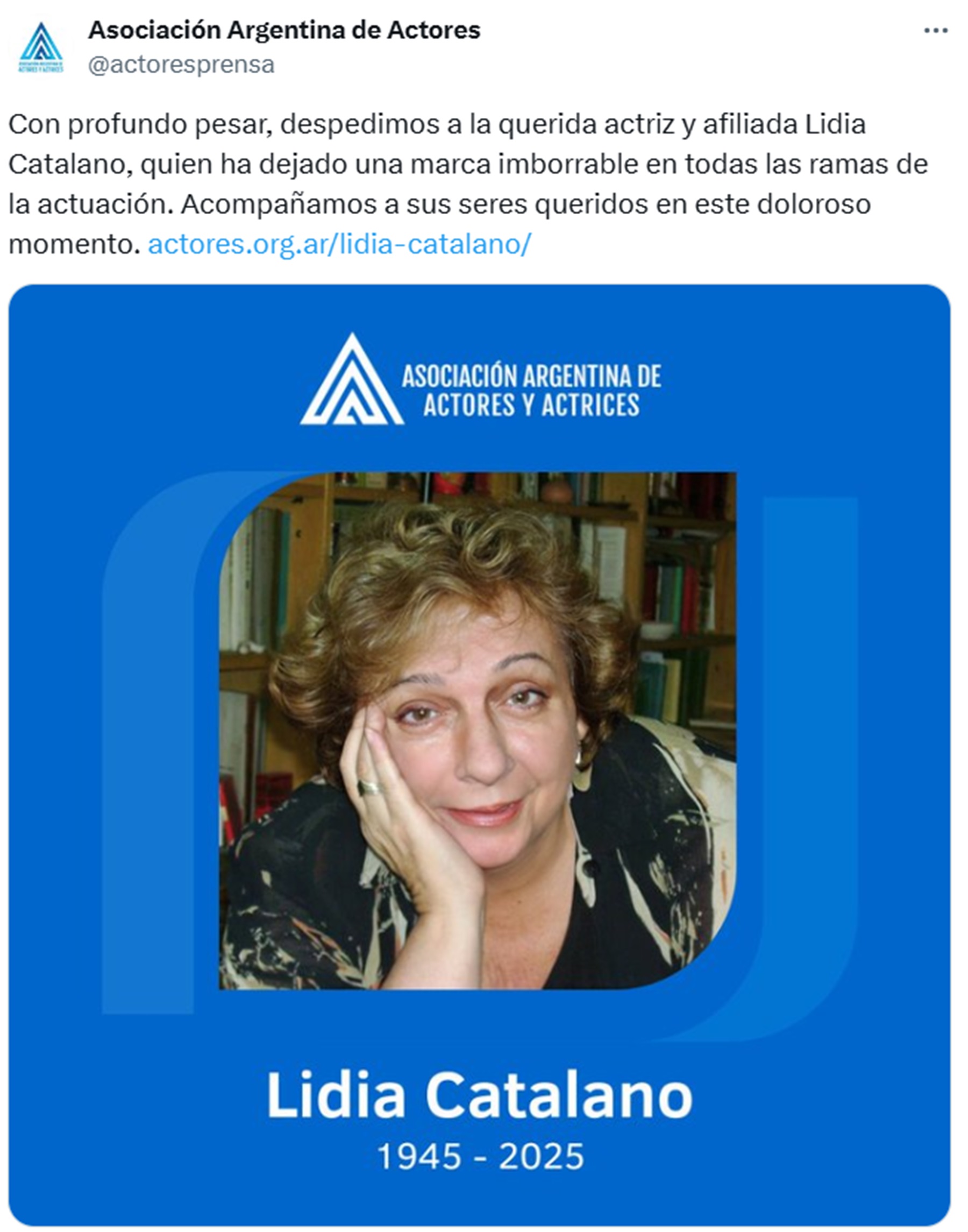 Murió la actriz Lidia Catalano - Diario Río Negro