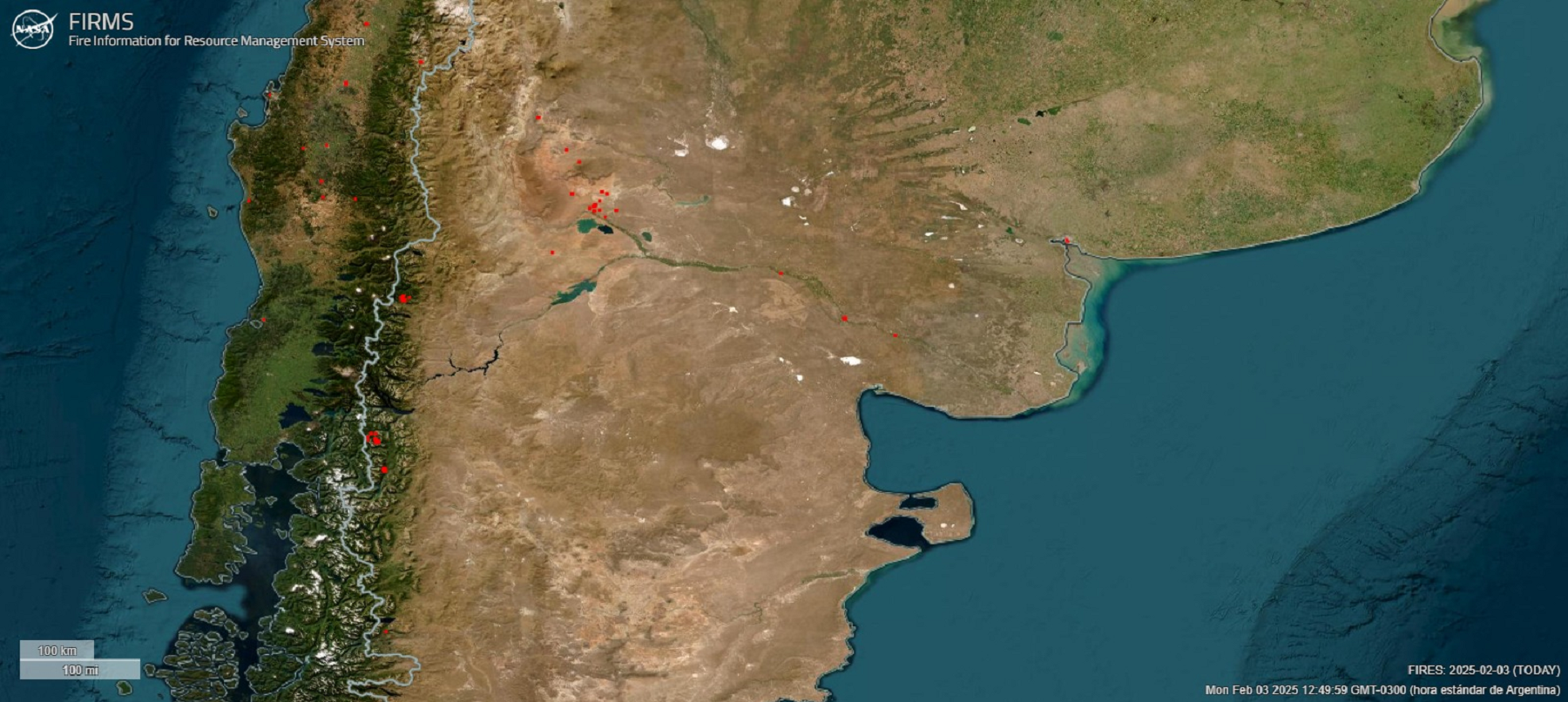 Mapa de los incendios en la Patagonia: el minuto a minuto que registra la NASA - Diario Río Negro