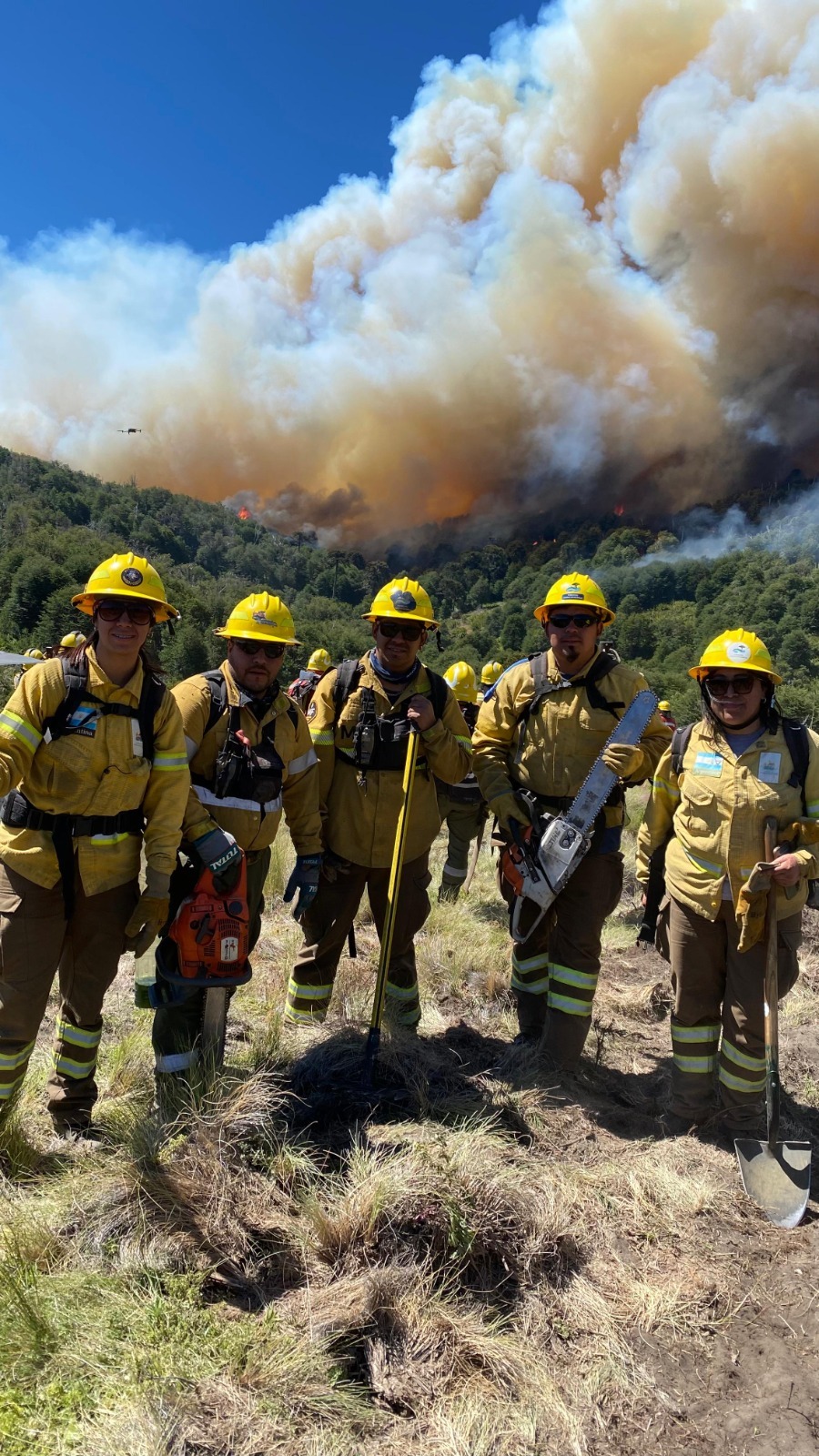 Brigadistas de comunidades mapuches se sumaron para combatir los incendios en la Patagonia ...