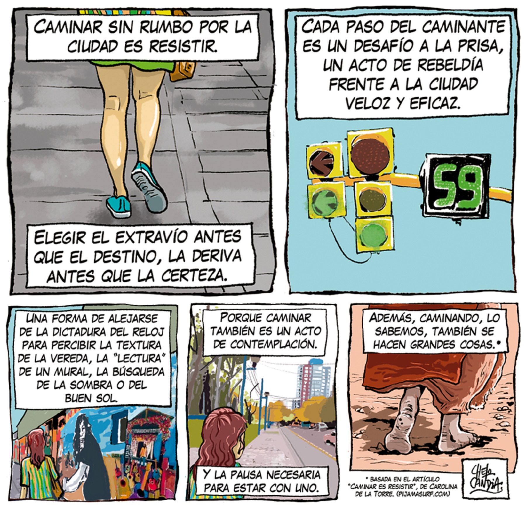 «Caminar es resistir», la nueva tira de Chelo Candia en el Voy - Diario ...