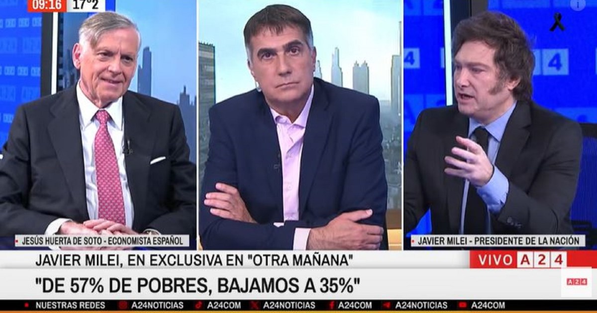 Javier Milei irrumpió en A24 para sorprender a su economista favorito ...