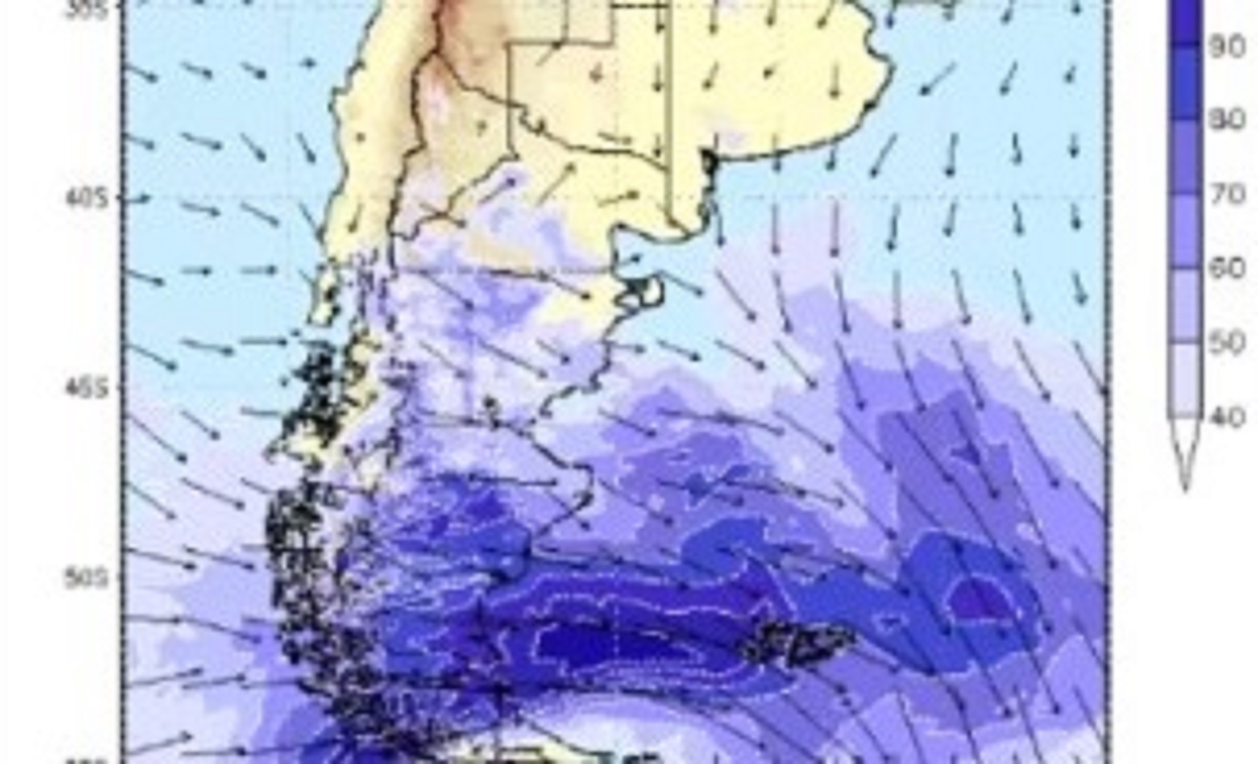 El impactante mapa del viento en la Patagonia: hora a hora, cómo ...