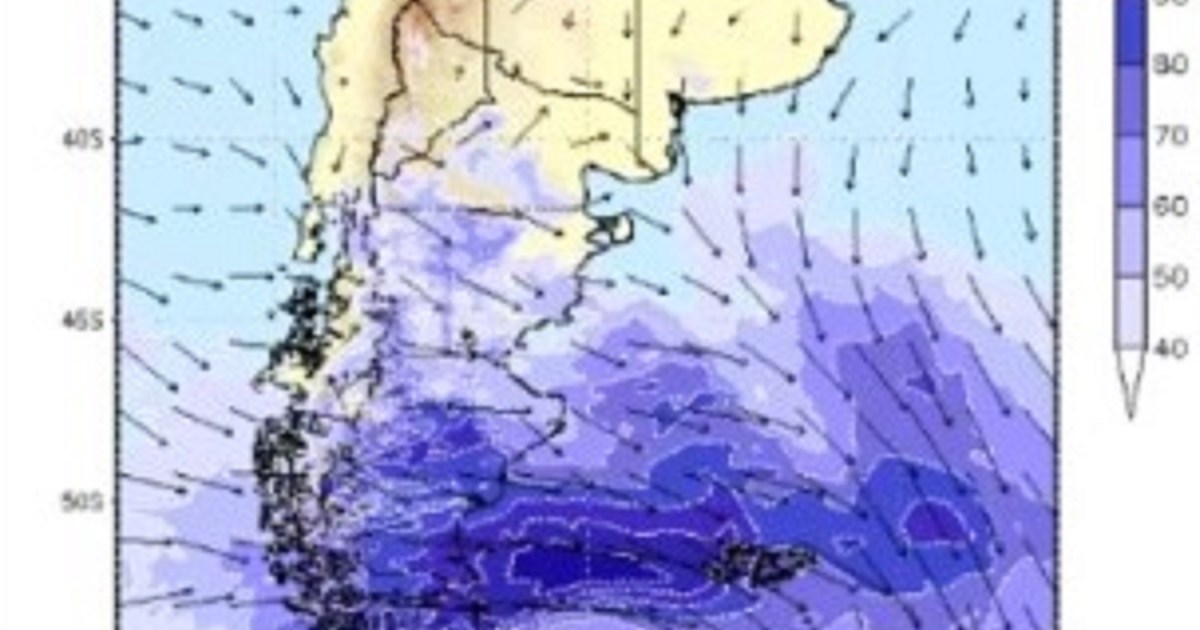 El impactante mapa del viento en la Patagonia: hora a hora, cómo ...
