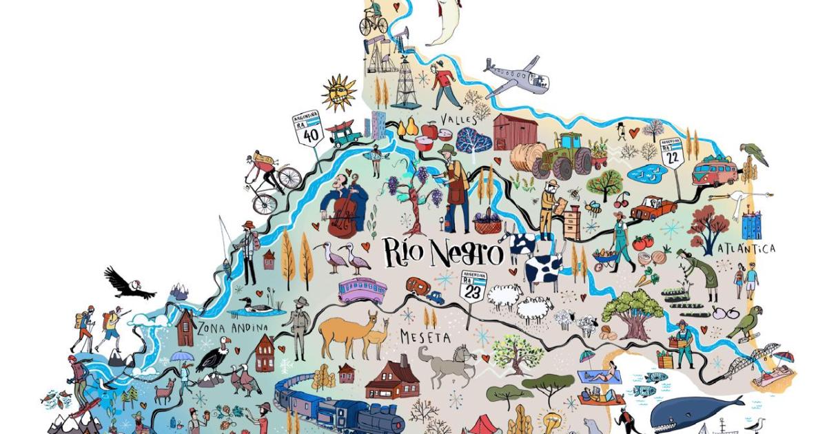 El mapa de Río Negro ilustrado, en la mirada de Pablo Bernasconi - Diario Río Negro
