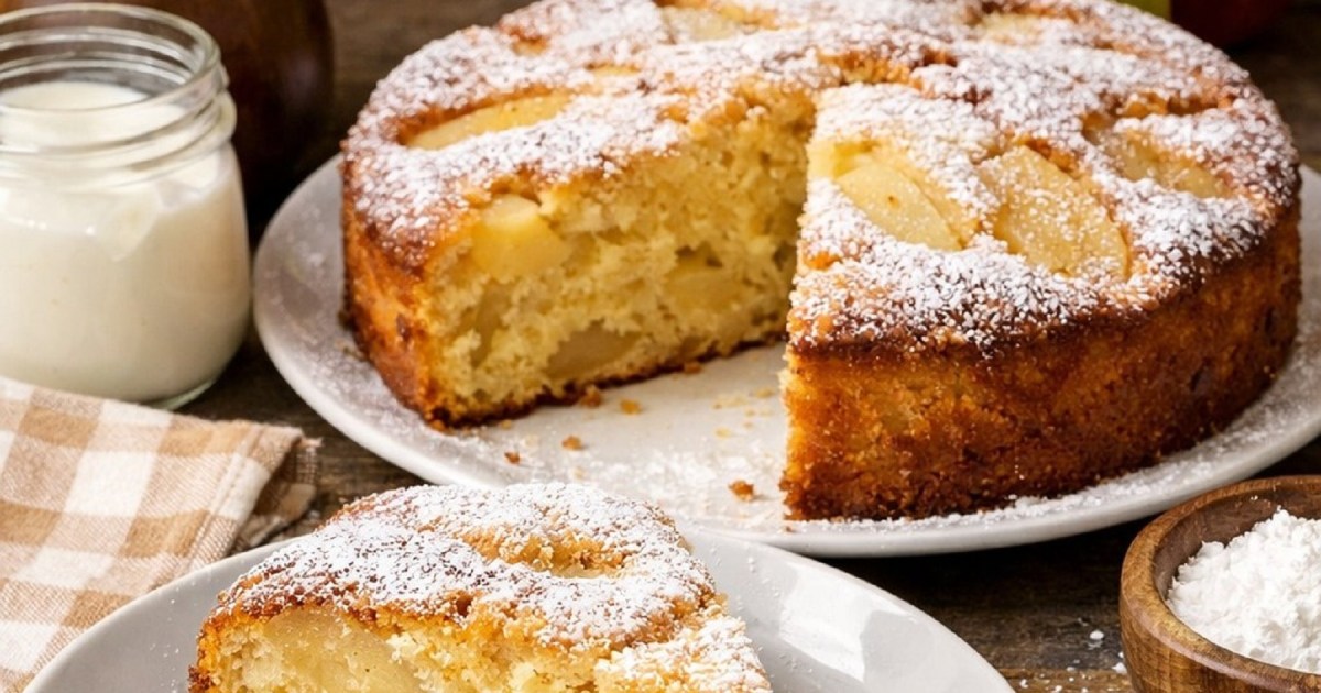 Cómo hacer una torta de yogurt con pera o manzana: esponjosa, rápida y ...