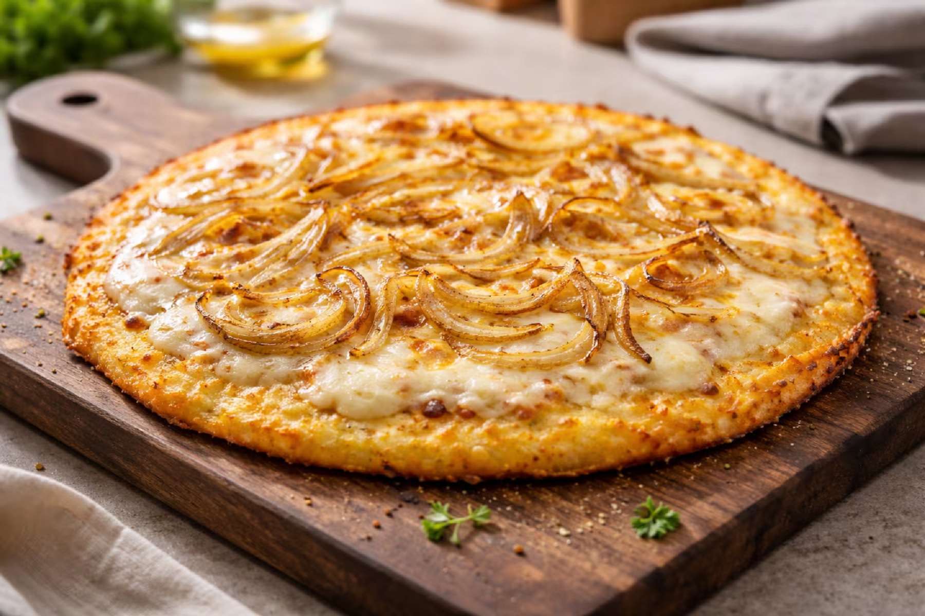 Cómo hacer pizza de papa, queso y cebolla: se hace en 30 minutos sin ...