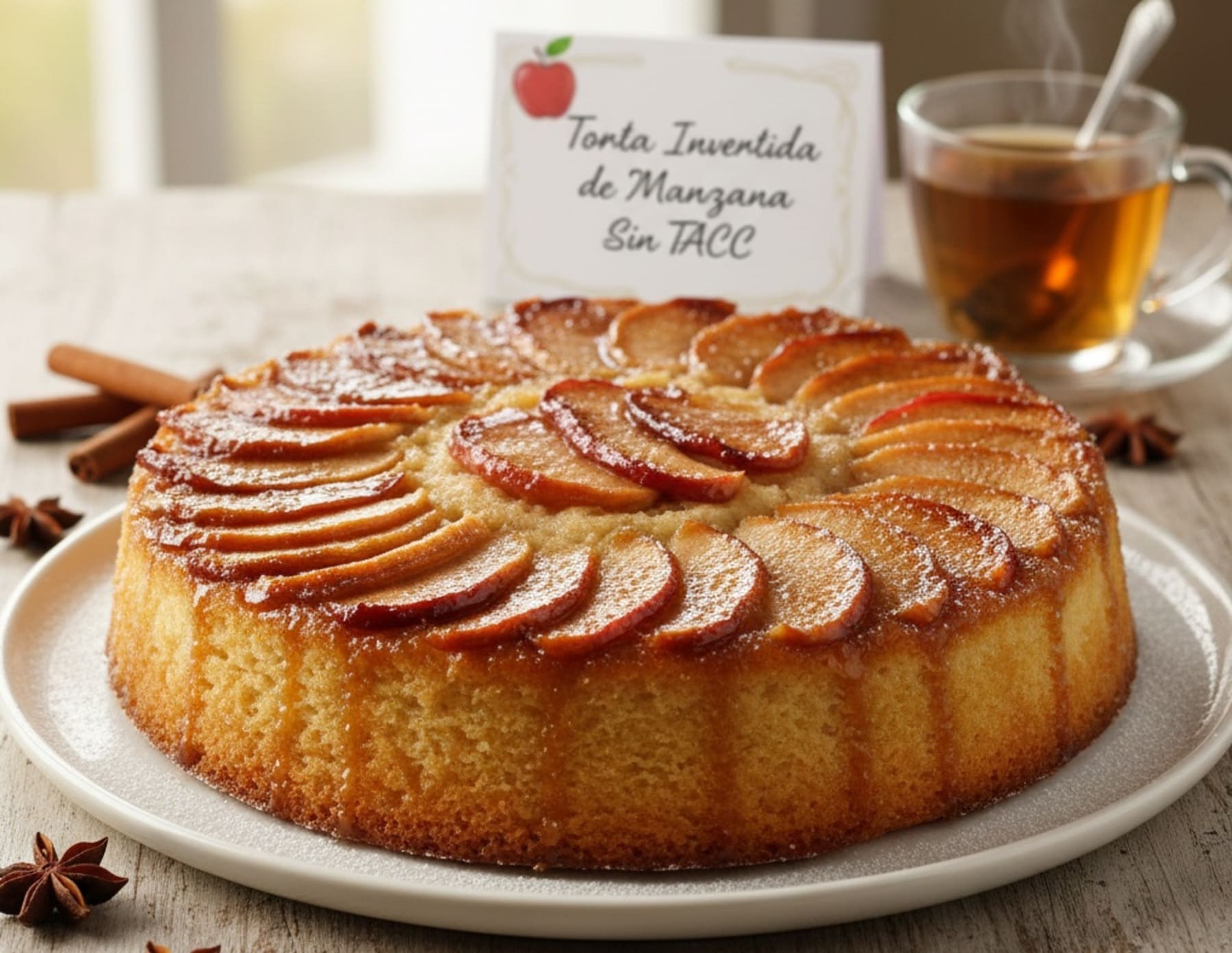 Torta invertida de manzana sin TACC: deliciosa y fácil en solo 3 pasos ...